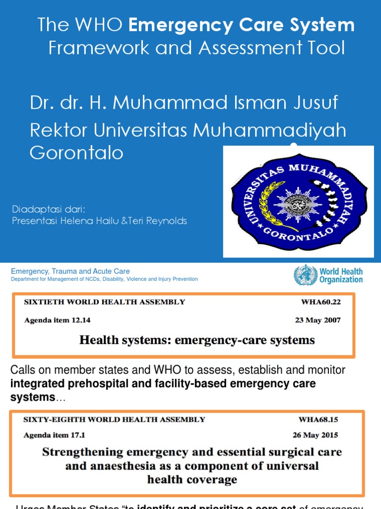 Pengantar Emergency Health Care System | PDF | Emergency Department ...