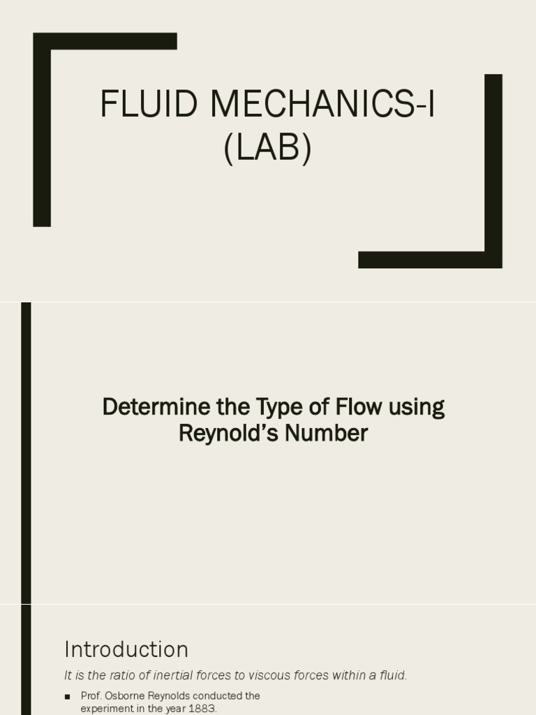 Fluid Mechanics-I (LAB) | PDF | Reynolds Number | Laminar Flow