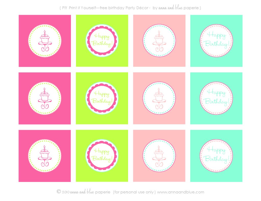 Happy Birthday Decor Printable - by Anna and Blue Paperie | PDF