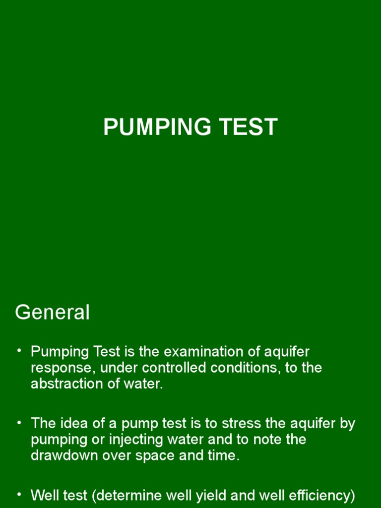 Pumping Test | PDF | Aquifer | Pump