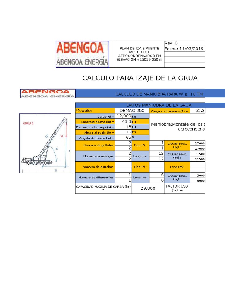 Cálculos Plan de Izaje | PDF | Naturaleza