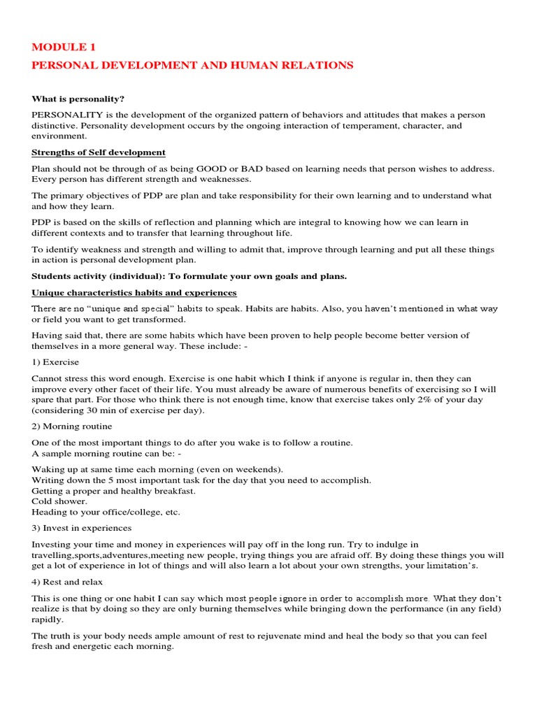 Personal Growth for Students | PDF | Developmental Psychology | Adolescence