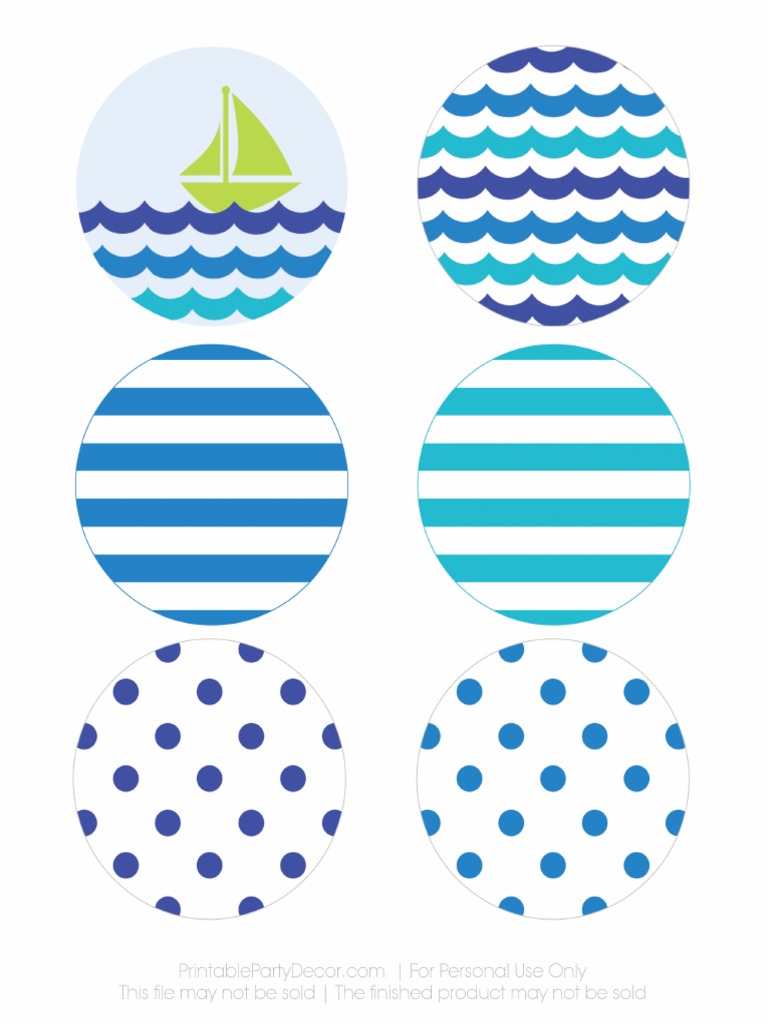 Printable Party Garland Sea Waves | PDF