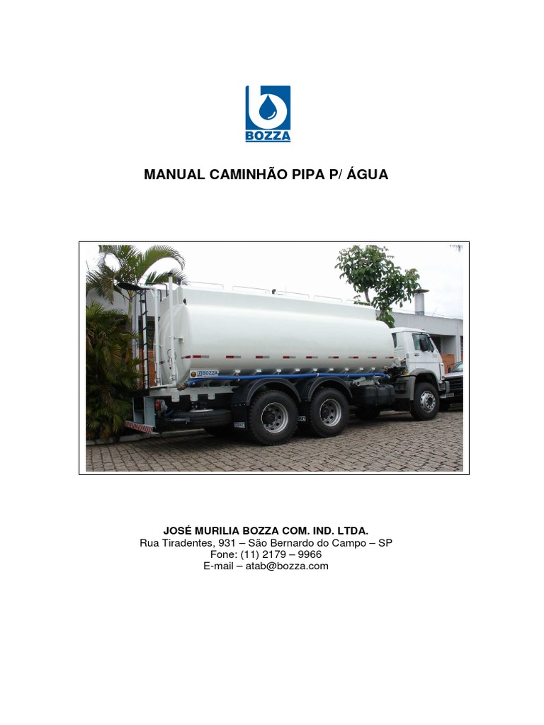 Manual de Operación y Mantenimiento de Tanque Cisterna Bozza | PDF | Óleo de motor | Líquidos