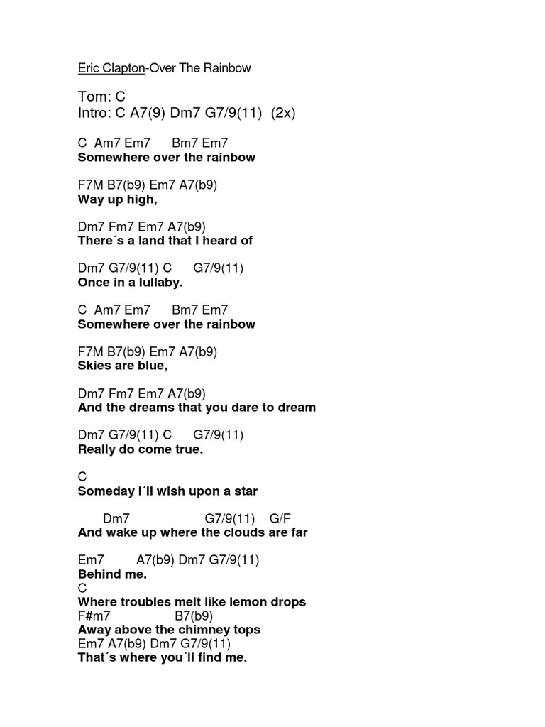Eric Clapton - Over The Rainbow | PDF
