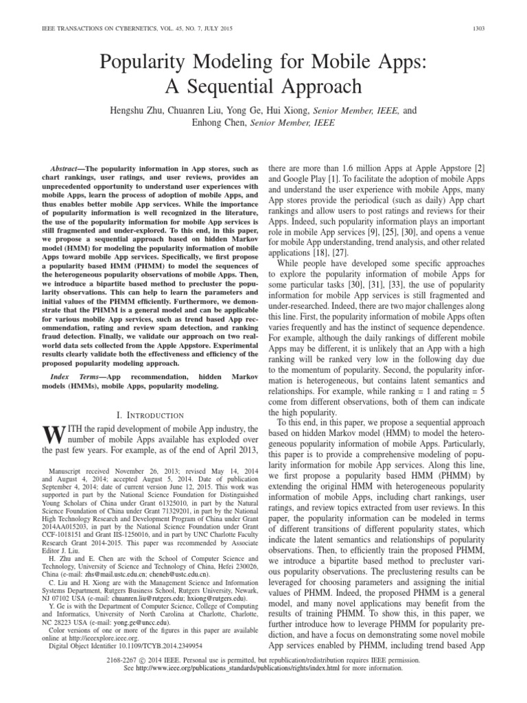 Popularity Modeling For Modern Apps | PDF | App Store (I Os ...