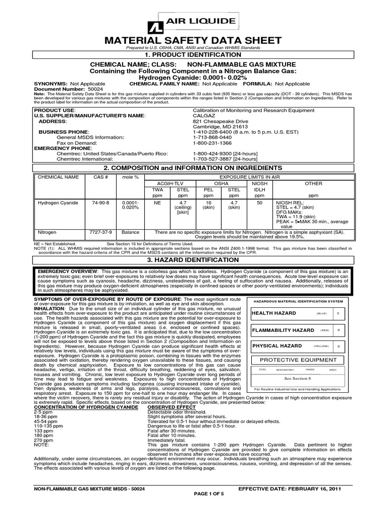 MSDS Hi | PDF | Dangerous Goods | Chemical Substances