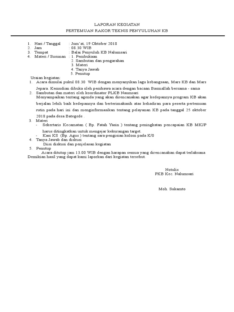 Notulen Penyuluhan KB | PDF