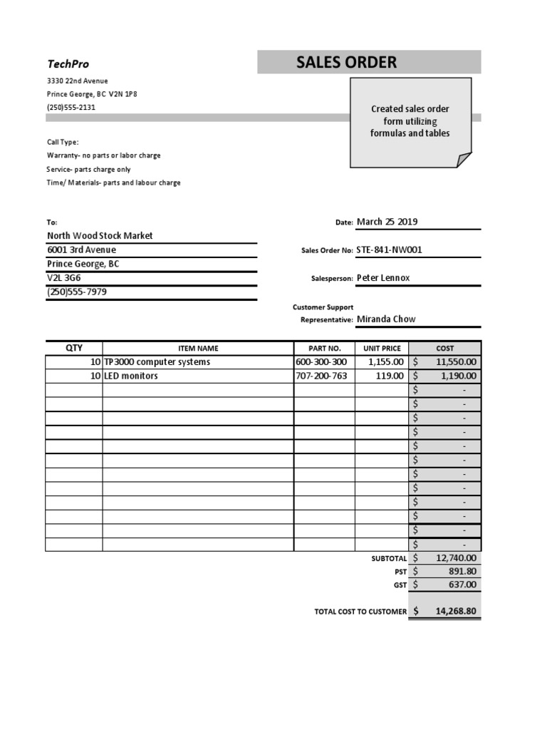 Sales Order for TP3000 Systems | PDF | Market (Economics) | Economies