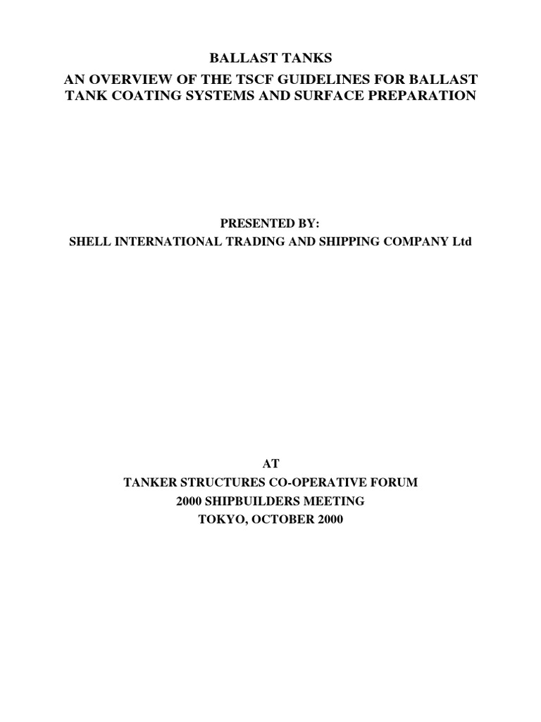 Ballast Tank Coating | PDF | Specification (Technical Standard) | Oil ...