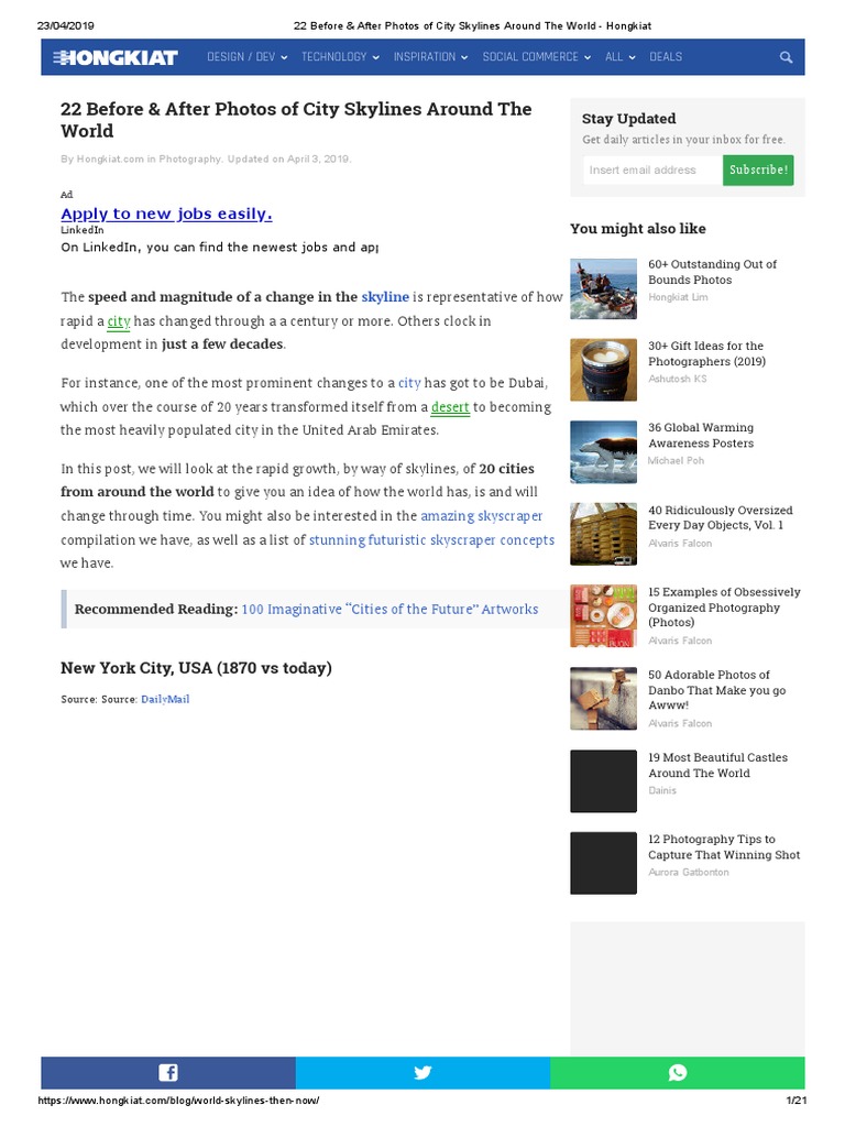 22 Striking Examples of How City Skylines Around the World Have Changed ...