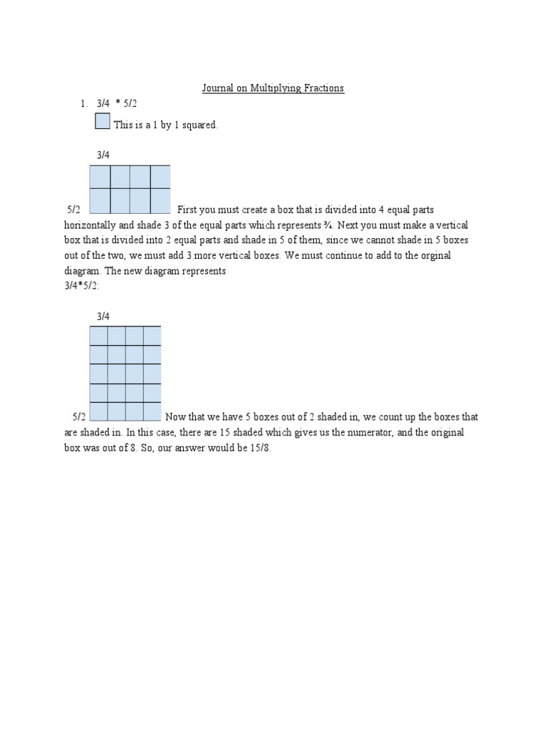 Journal On Multiplying Fractions 1 | PDF