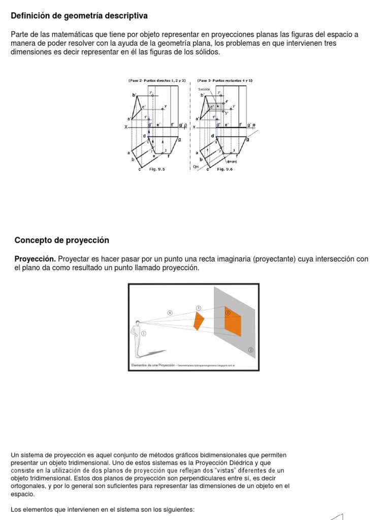 Geometría Descriptiva | PDF | Geometria clasica | Espacio