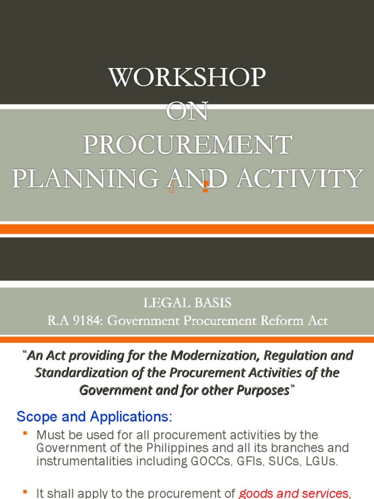 Procurement Planning & Activity | Download Free PDF | Procurement ...