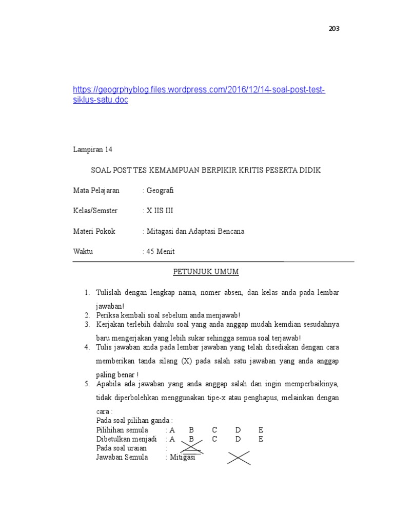 Soal Mitigasi Bencana Alam.doc - Pendidik Siswa