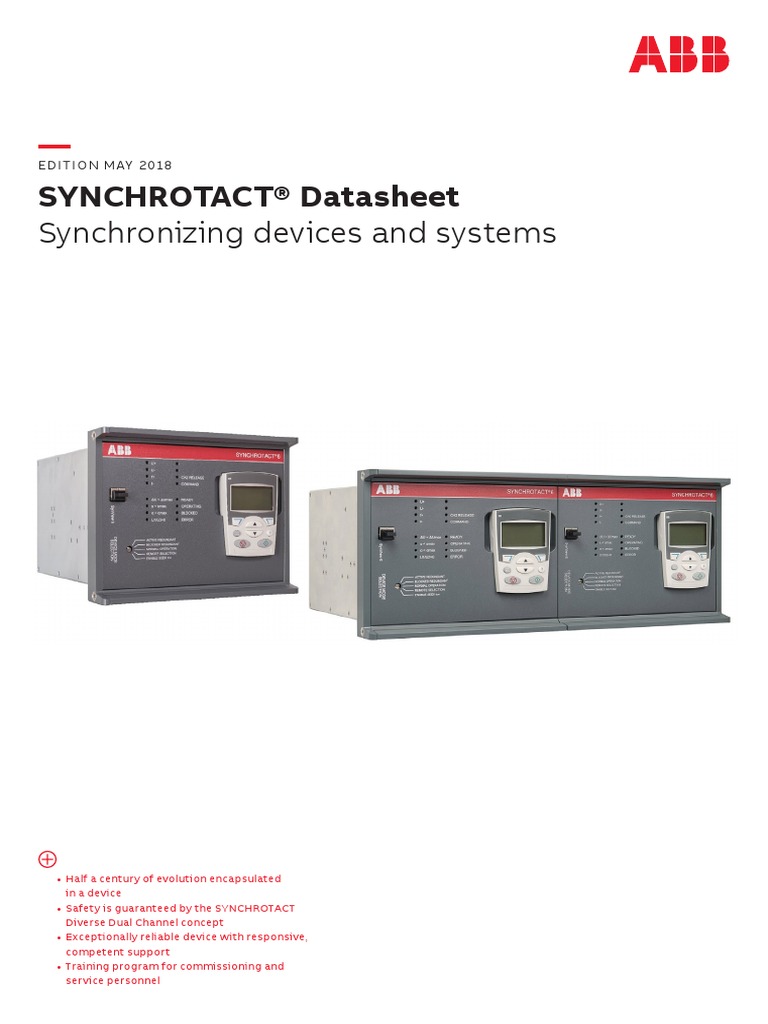 SYNCHROTACT Datasheet May 2018 3BHS901067E01 E PDF | PDF | Parameter (Computer Programming ...