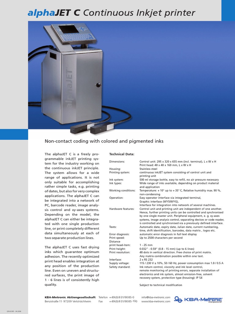 AlphaJET C | PDF | Printer (Computing) | Electrical Engineering