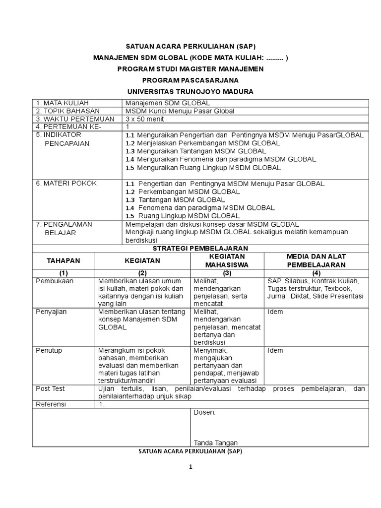 Sap Manajemen SDM Global | PDF