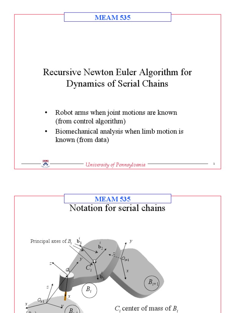Recursive Newton Euler | PDF | Acceleration | Velocity