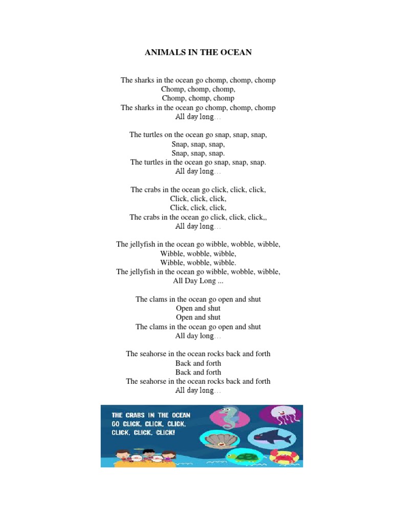 Ocean Animals Song Lyrics | PDF
