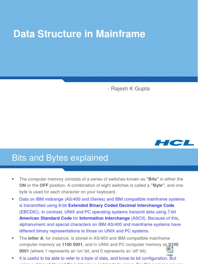 Data Structure In Mainframe Pdf Binary Coded Decimal Bit