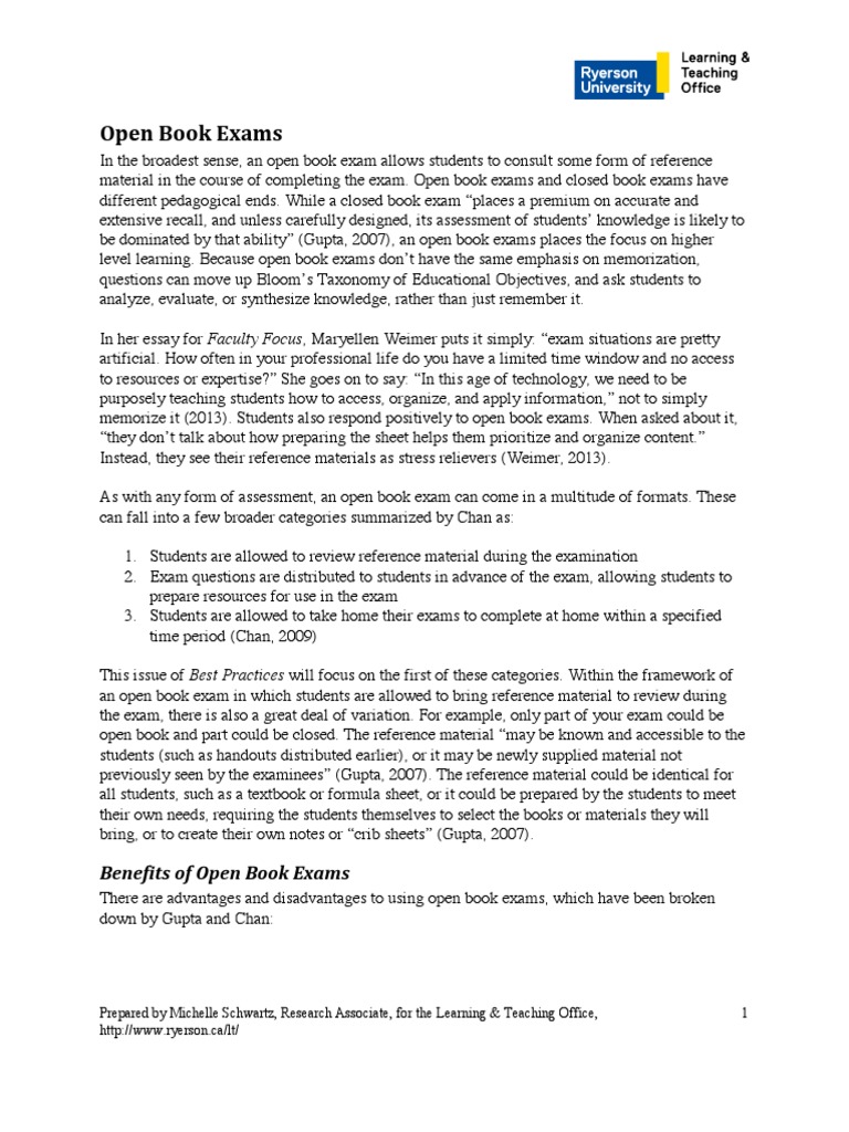 Open Book Exams | PDF | Students | Test (Assessment)