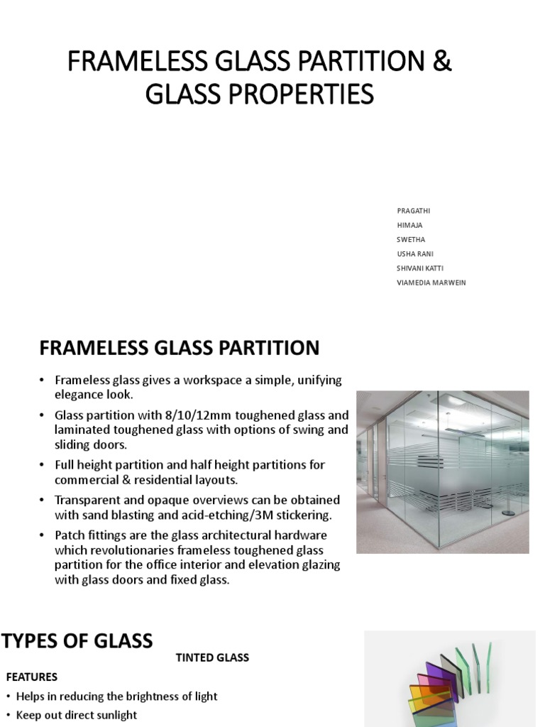 Frameless Glass Partition Details | PDF | Glasses | Window