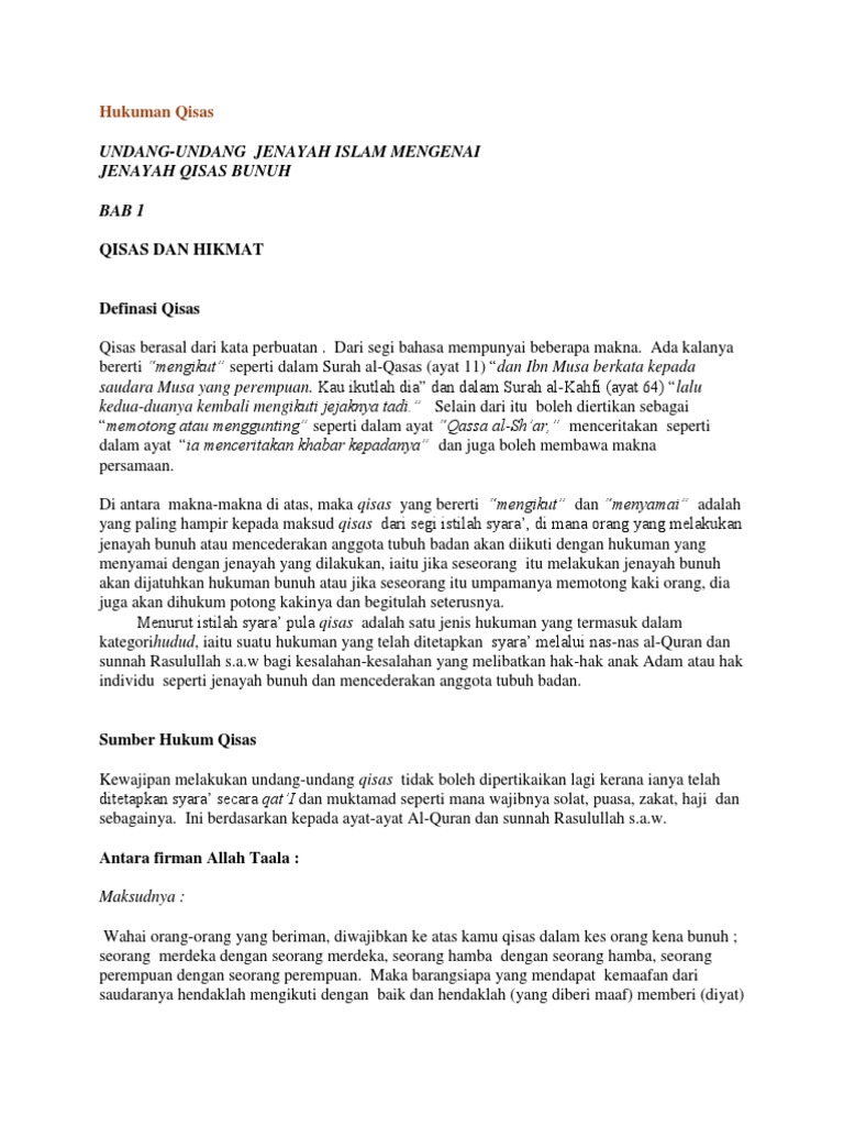 Hukum Qisas | PDF