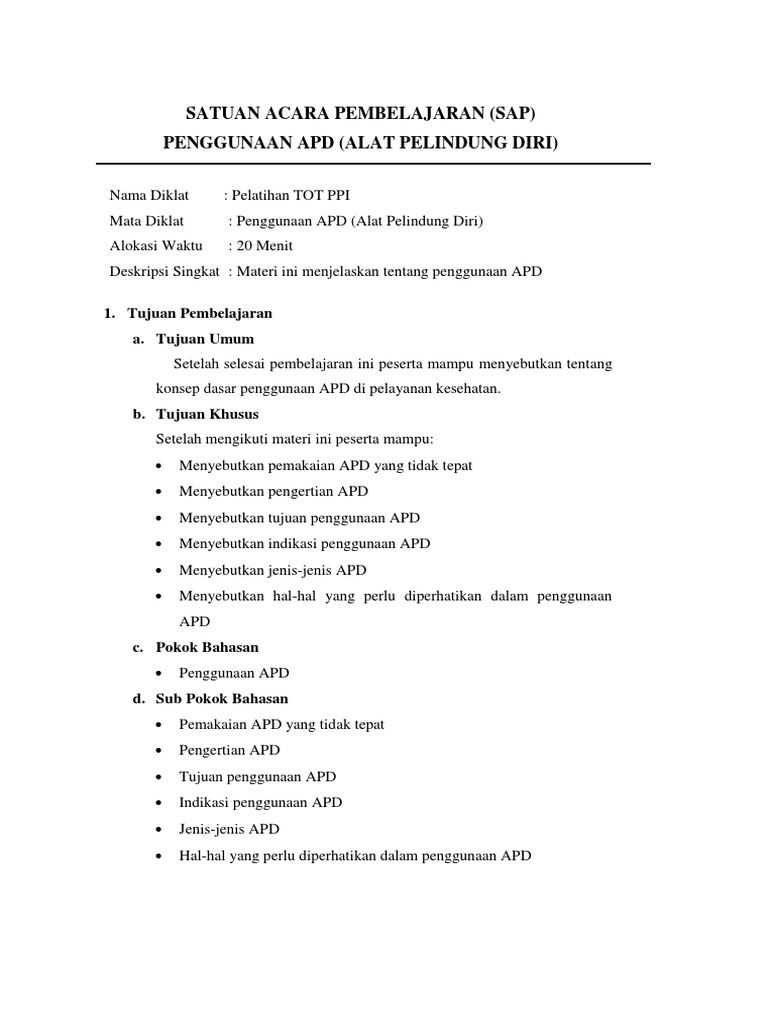 Panduan Penggunaan APD di Kesehatan | PDF | Sains & Matematika ...