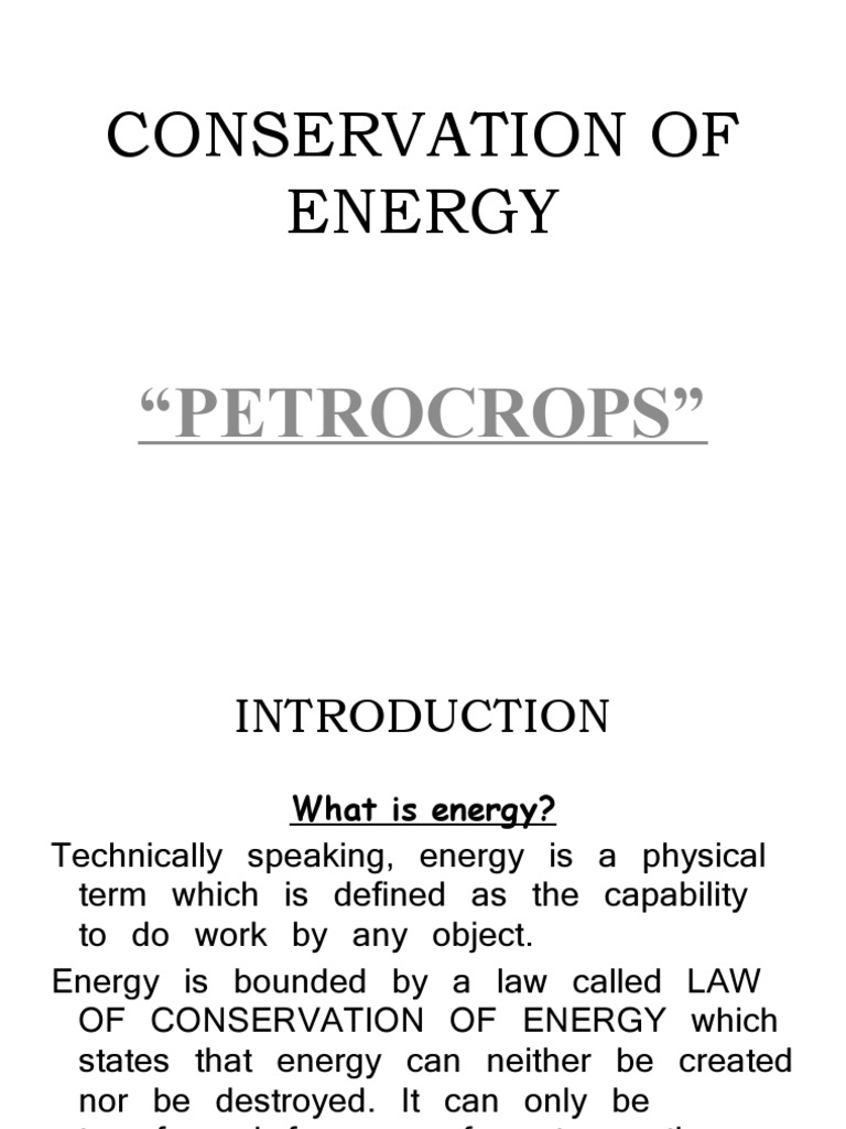 Conservation of Energy | PDF | Fuels | Energy Development