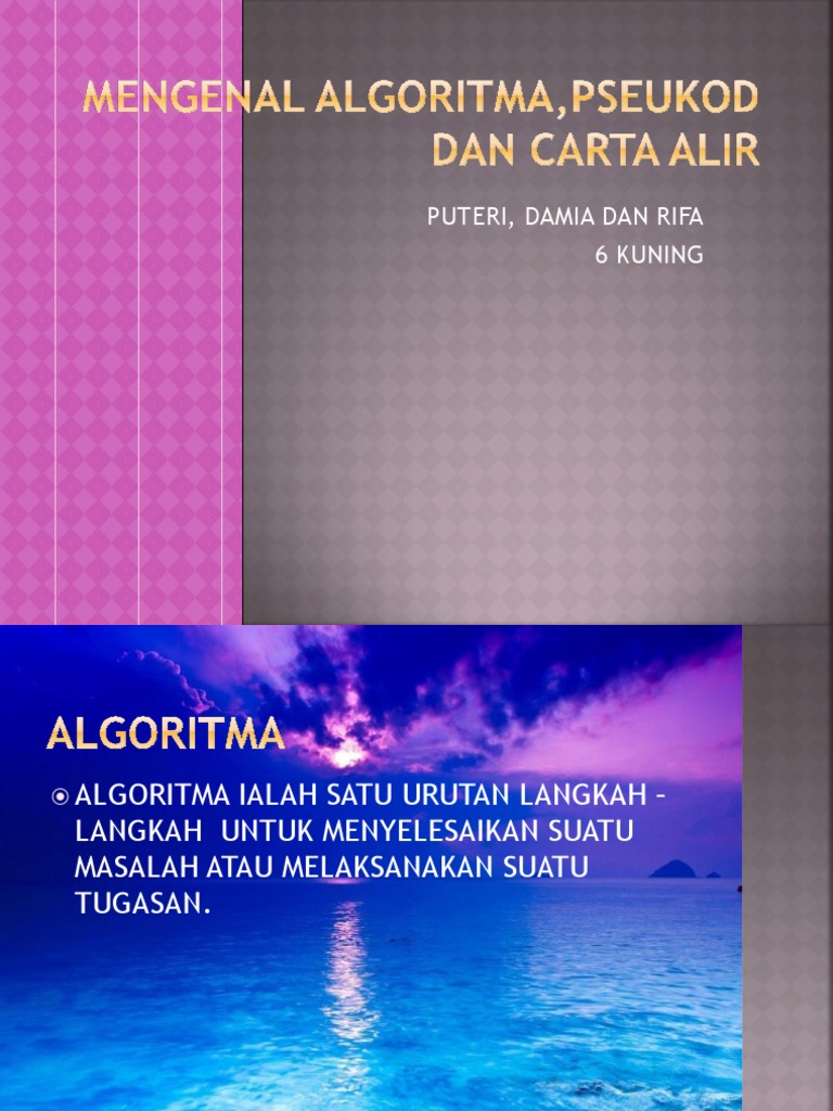 Mengenal Algoritma, Pseukod Dan Carta Alir Puteri, Damia Dan Rifa | PDF