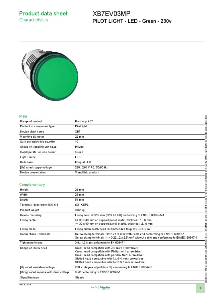 Harmony Xb7 Xb7ev03mp | PDF | Screw | Alternating Current