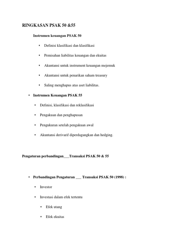 Ringkasan Psak 50 | PDF
