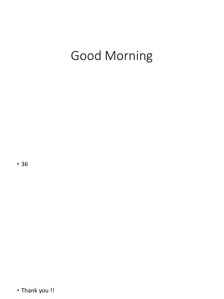 Good Morning | PDF