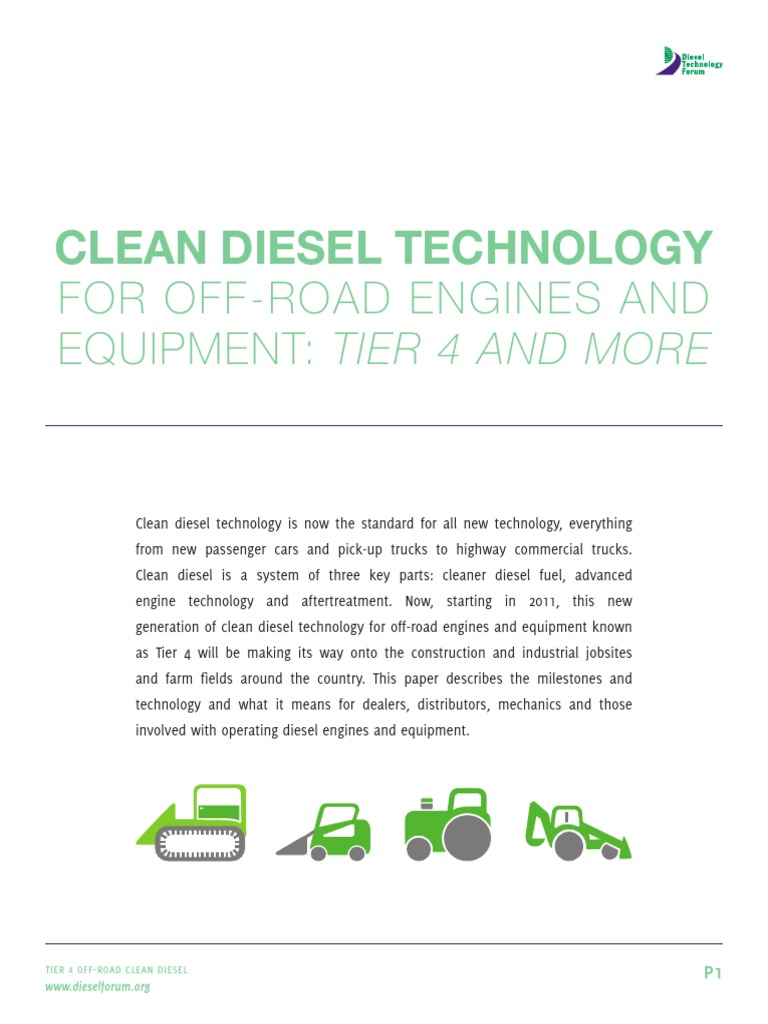 Clean Diesel Technology: For Off-Road Engines and Equipment: Tier 4 and ...