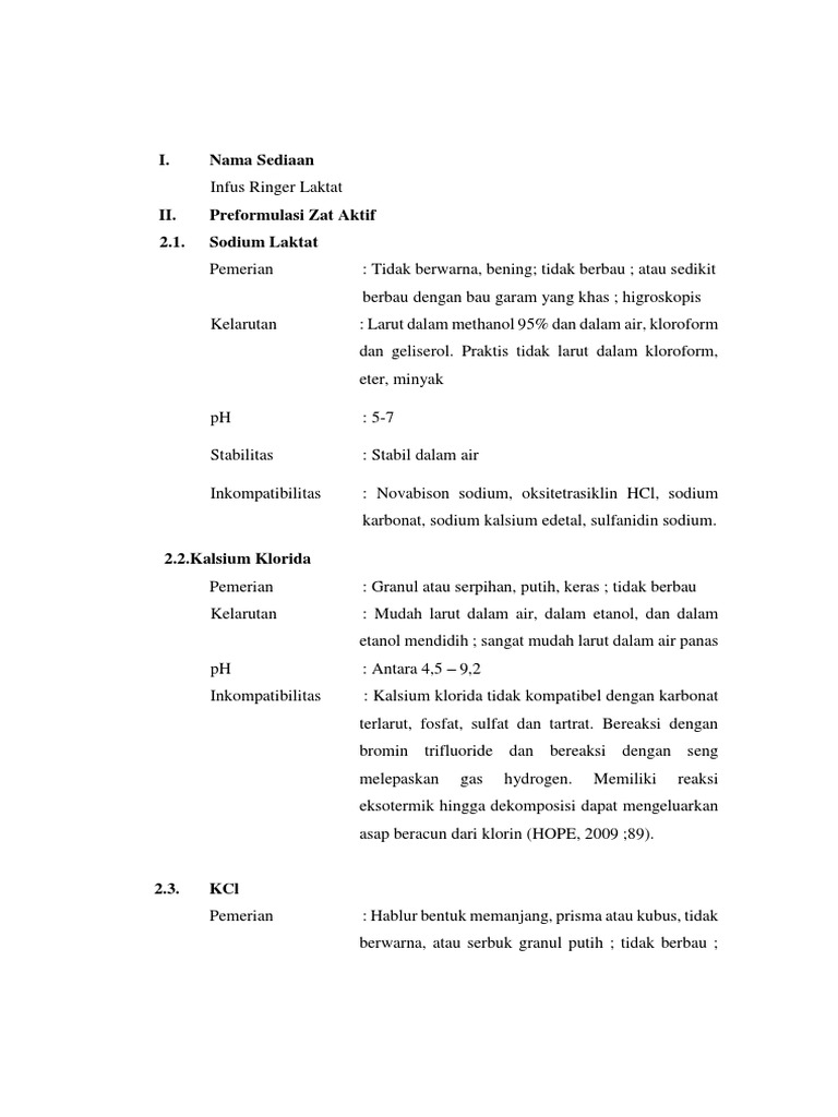 Laporan Infus Ringer Laktat | PDF