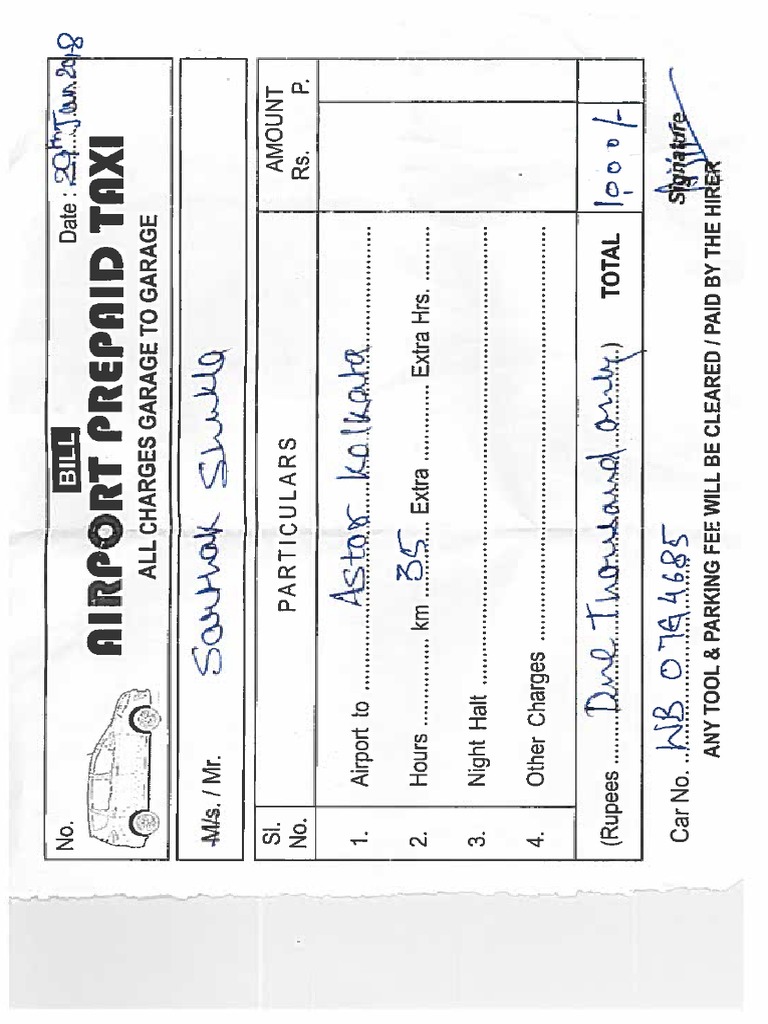 Taxi Bill PDF | PDF