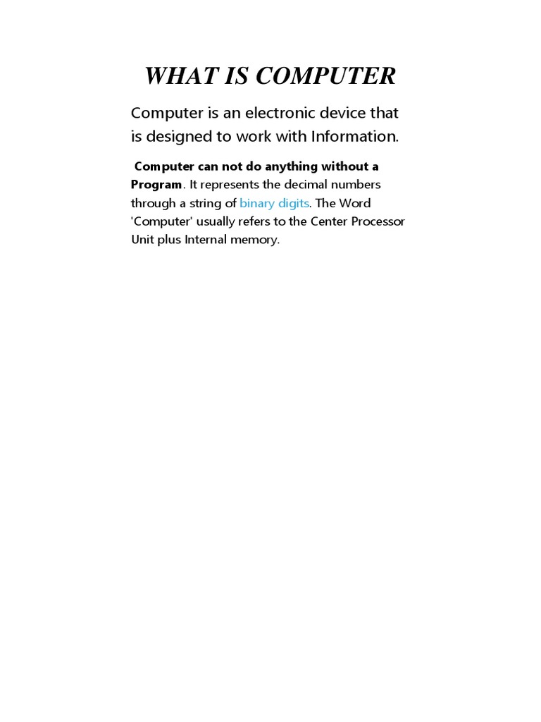 What Is Computer | PDF | Technology & Engineering