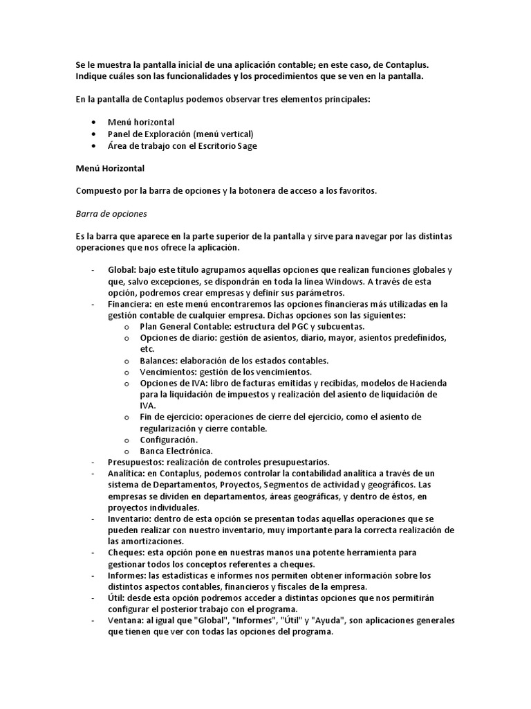 Funciones y Procedimientos de Contaplus | PDF | Contabilidad | Archivo ...