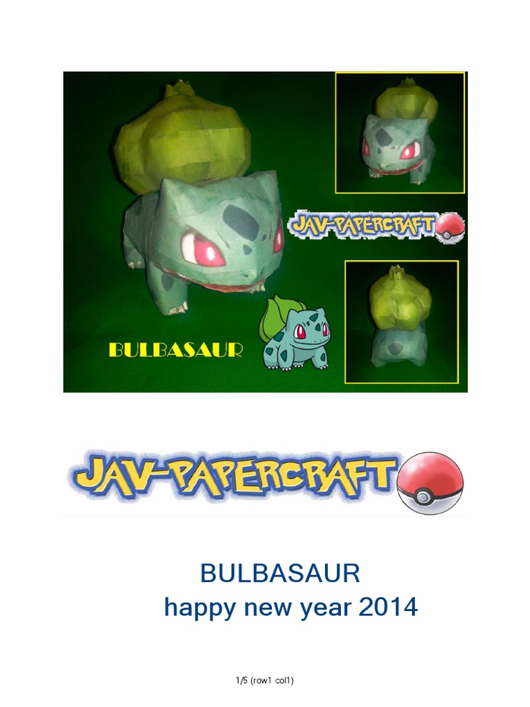 Bulbasaur Happy New Year 2014: 1/5 (Row1 Col1) | PDF