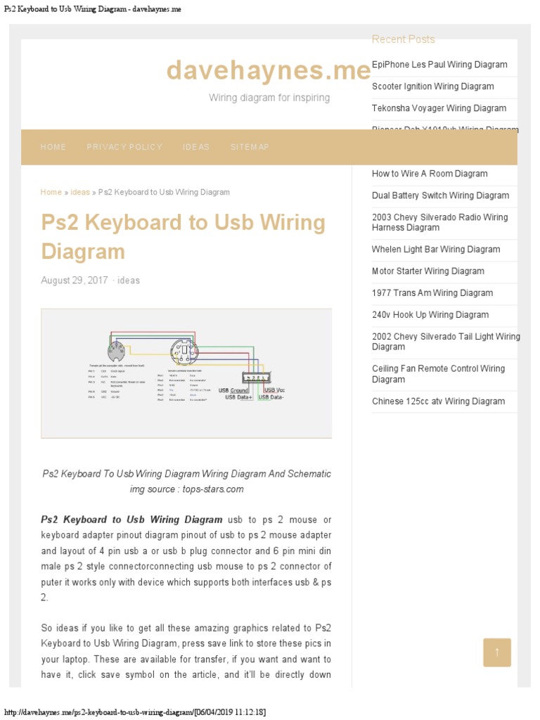 Ps2 Keyboard To Usb Wiring Diagram - Davehaynesme | PDF | Usb ...