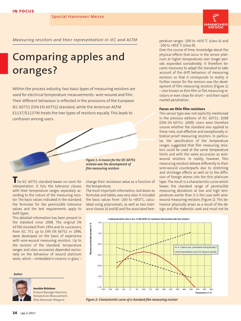IEC 60751 Vs ASTM 1137 | PDF | Resistor | Engineering Tolerance