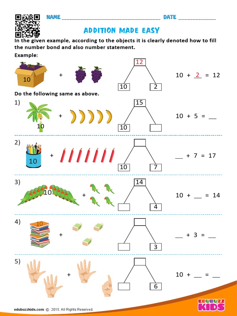Addition Made Easy: Name Date | PDF