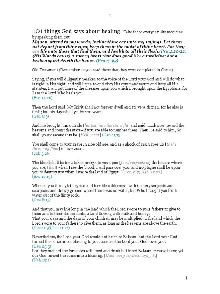 101 Healing Scripture Amp Ver3 | Download Free PDF | Last Judgment | Jesus