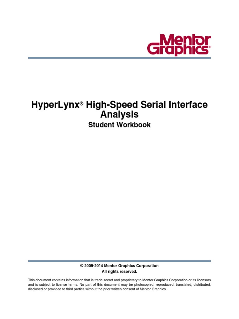 Hyperlynx High-Speed Serial Interface Analysis: Student Workbook | PDF | License | Electrical ...