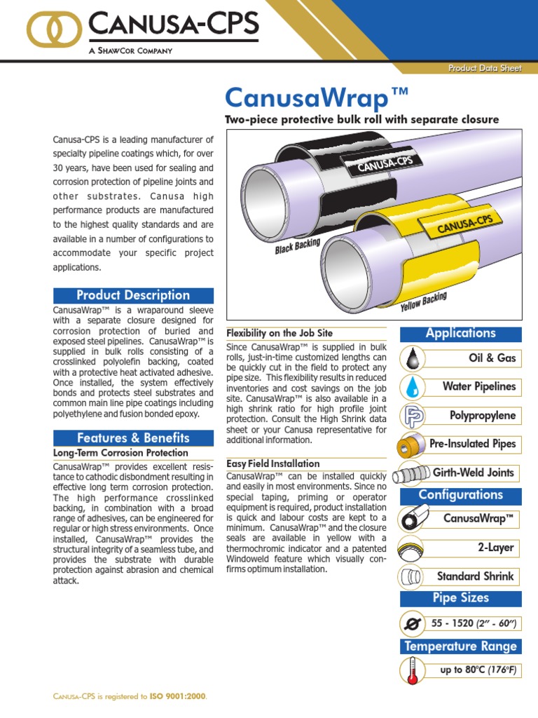 Canusawrap™: Product Description Applications | PDF | Fahrenheit ...