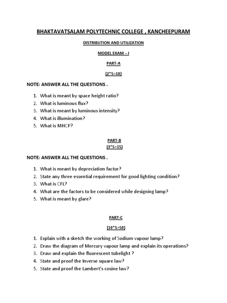 Distribution and Utilization Exam Paper | PDF | Science & Mathematics ...