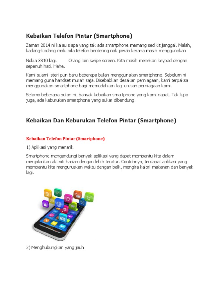 Kebaikan dan Keburukan Telefon Pintar | PDF