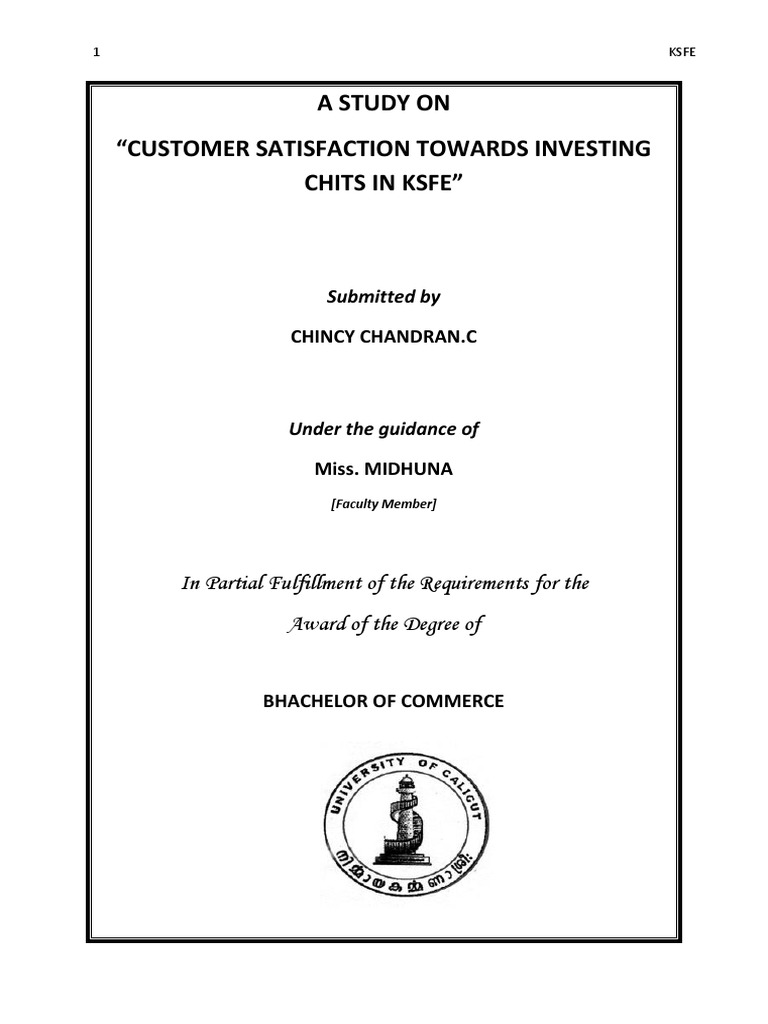 KSFE Project Kerala | PDF | Board Of Directors | Customer Satisfaction