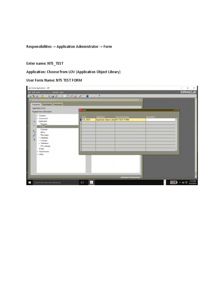 Oracle EBS Customization Froms Registration | PDF